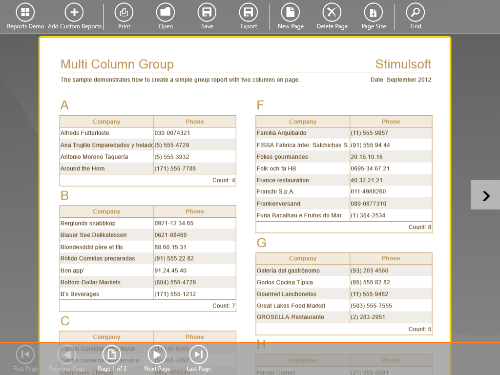 Reporting Tool For Winrt Windows 8 Support Stimulsoft