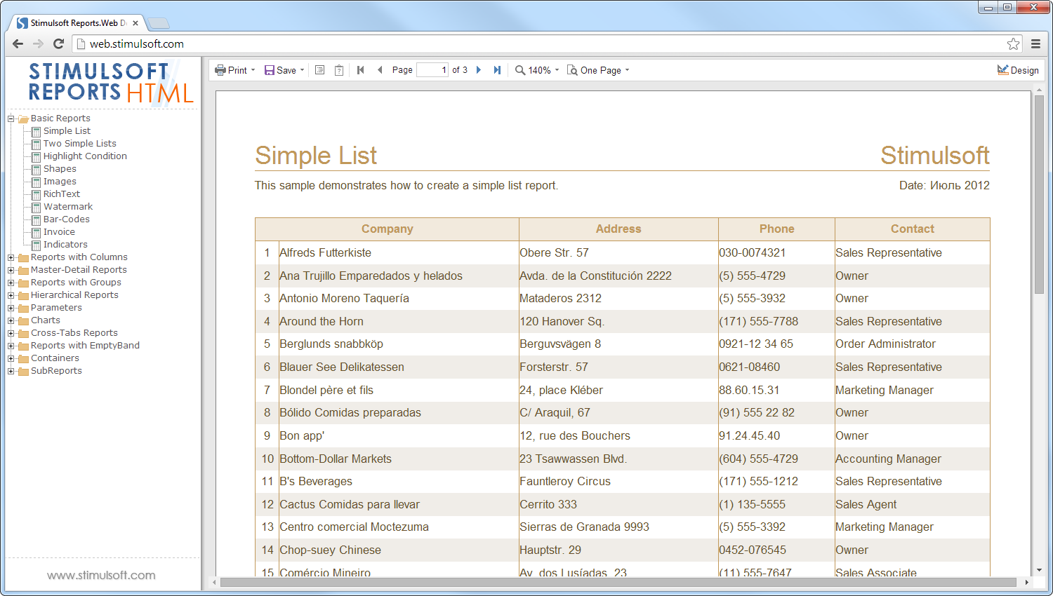 Stimulsoft Reports.Web :: Stimulsoft