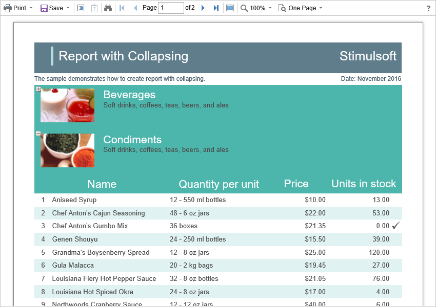 Reports And Dashboards For Aspnet Webforms Html5 Viewer Dynamic Sorting Collapsing And