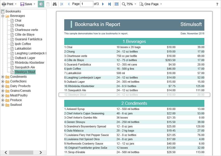 Reports And Dashboards For Aspnet Mvc Html5 Viewer Work With Bookmarks