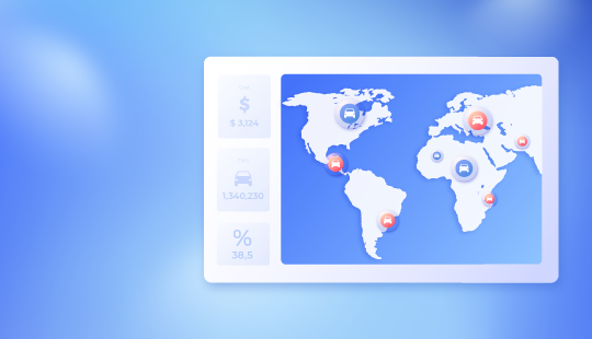 Online map as a dashboard element. Features of Stimulsoft reporting tools.